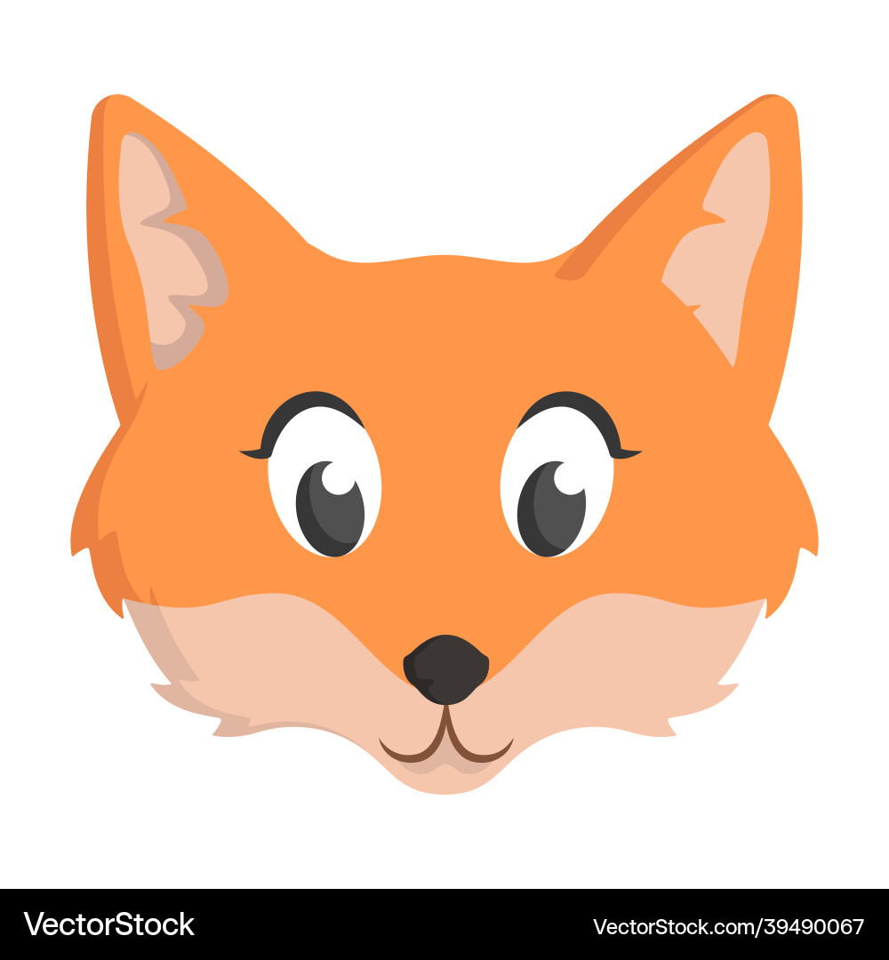 Fox face front view Royalty Free Vector Image - VectorStock