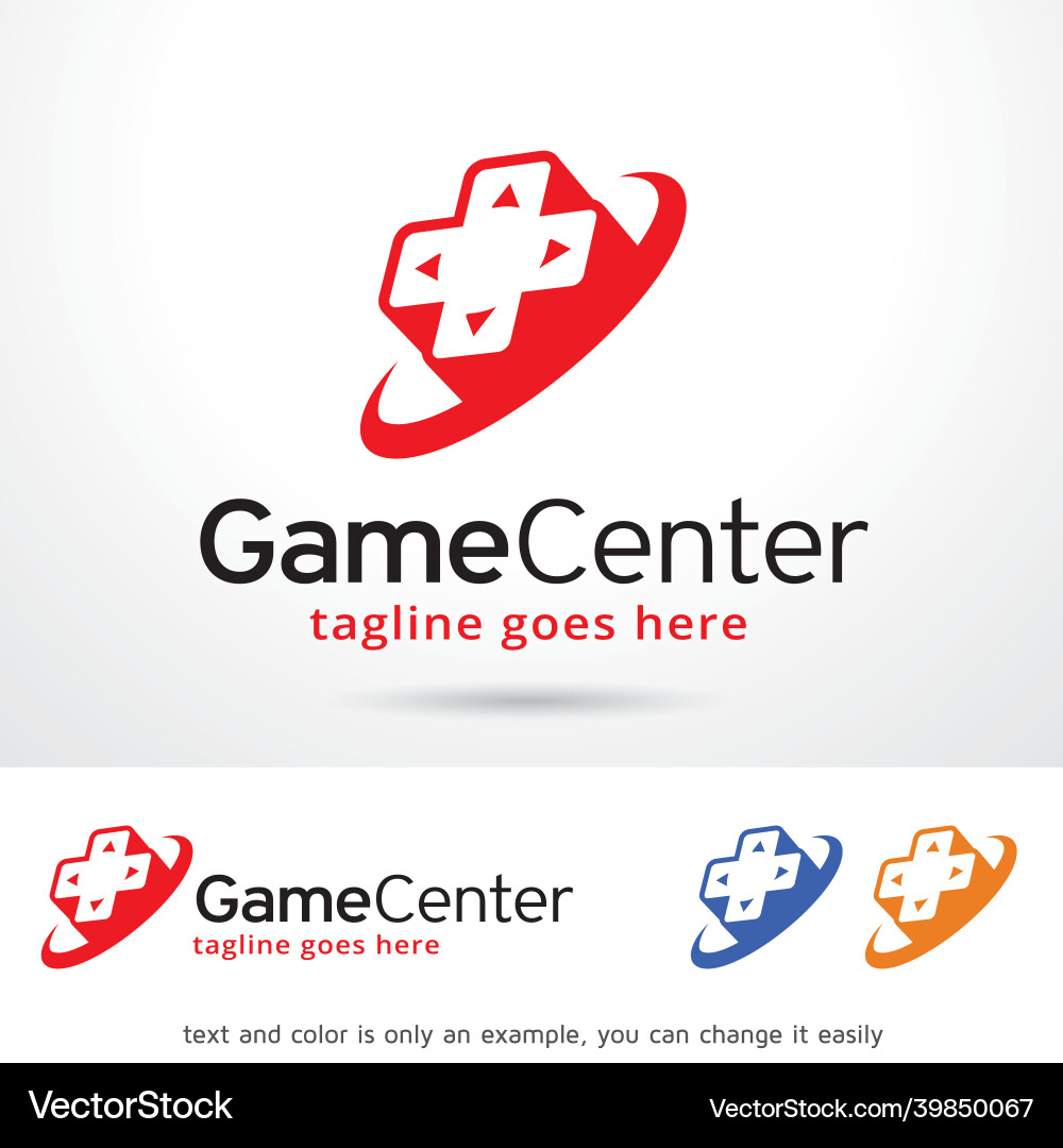 Game center logo template Royalty Free Vector Image
