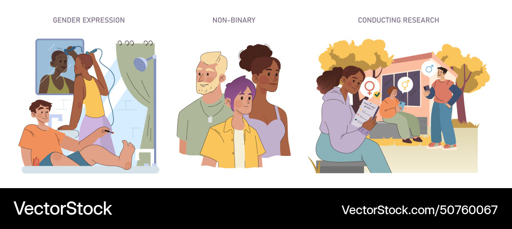 Gender evolution set Royalty Free Vector Image