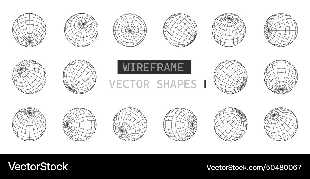Globe grid spheres wireframe 3d geometry Vector Image