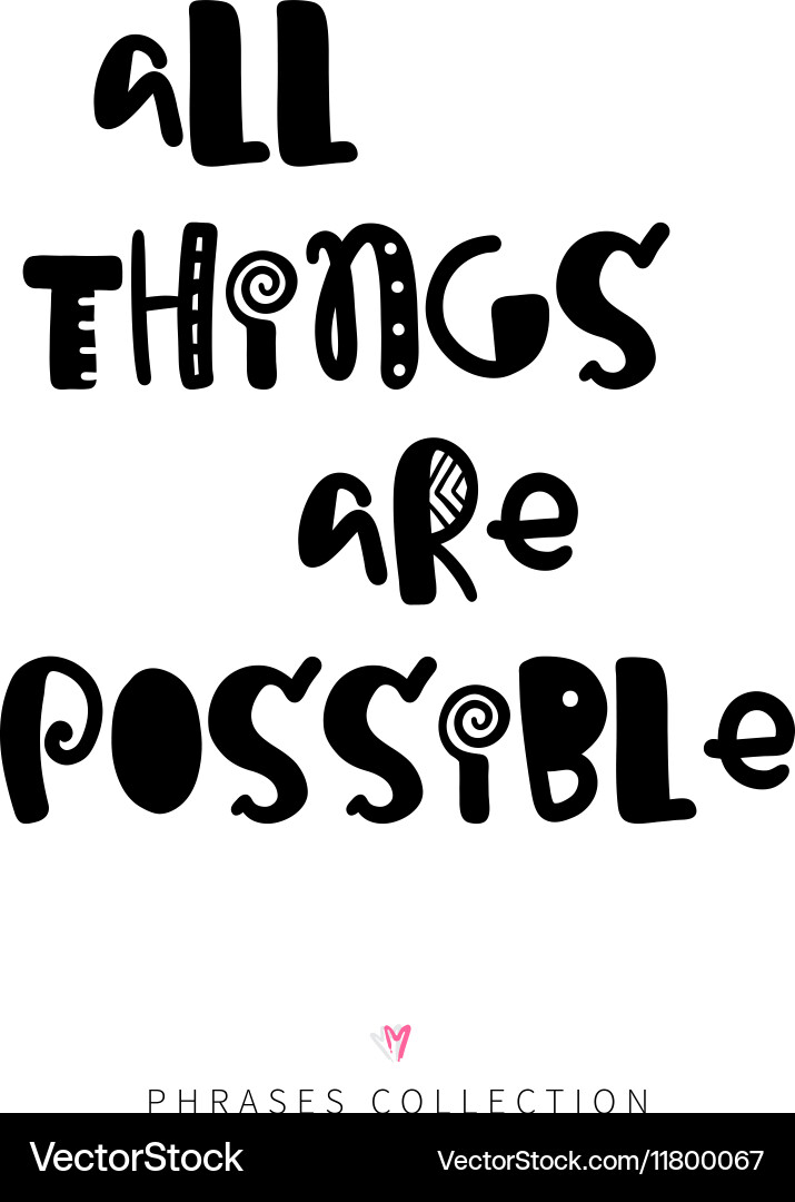 Hand drawn lettering poster Royalty Free Vector Image