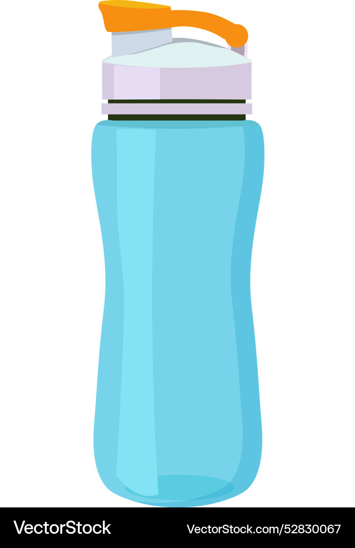 Hiking bottle blue plastic container cartoon icon Vector Image