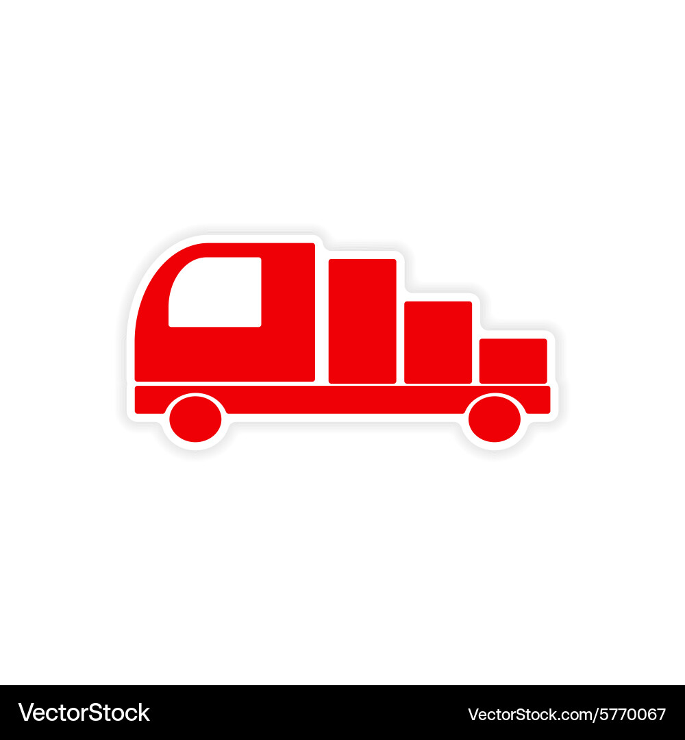 Icon sticker realistic design on paper car cargo Vector Image