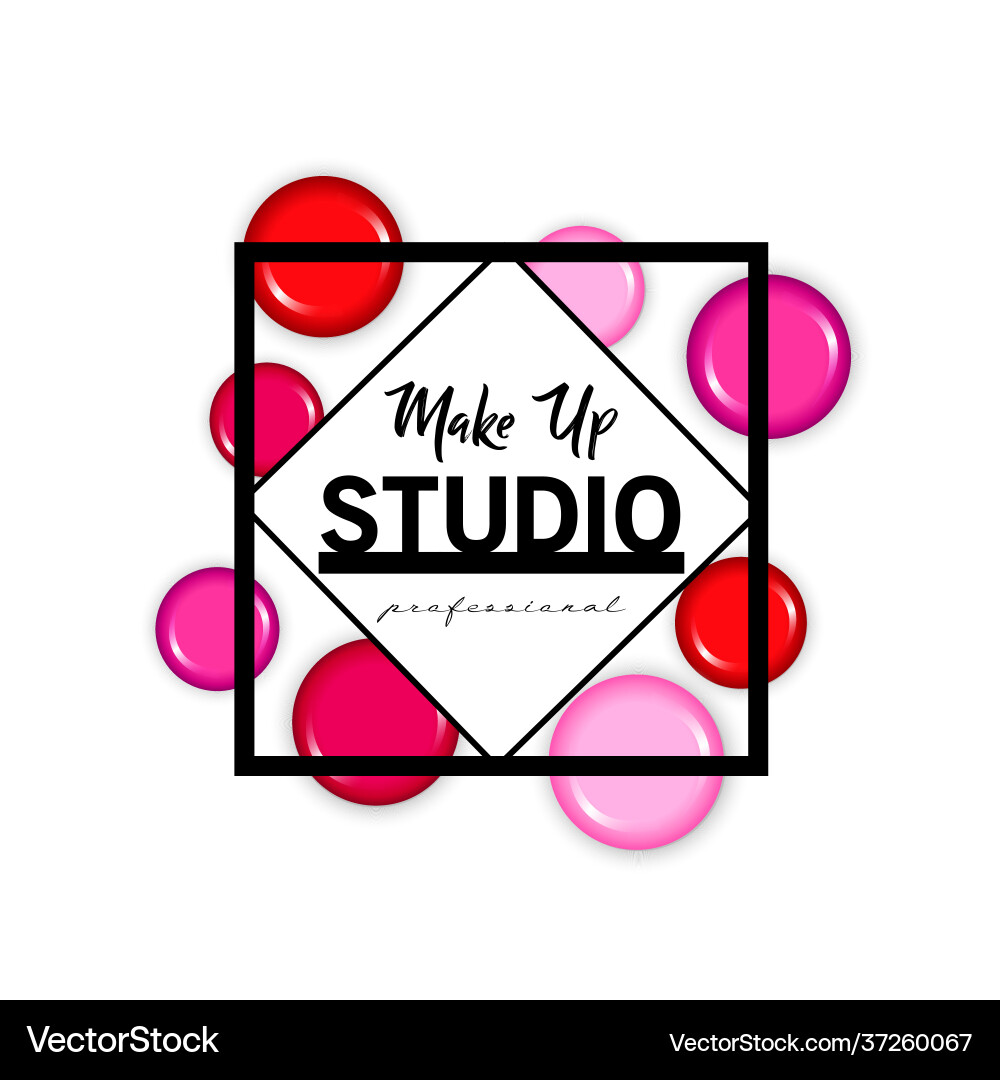 Makeup studio logo design template Royalty Free Vector Image