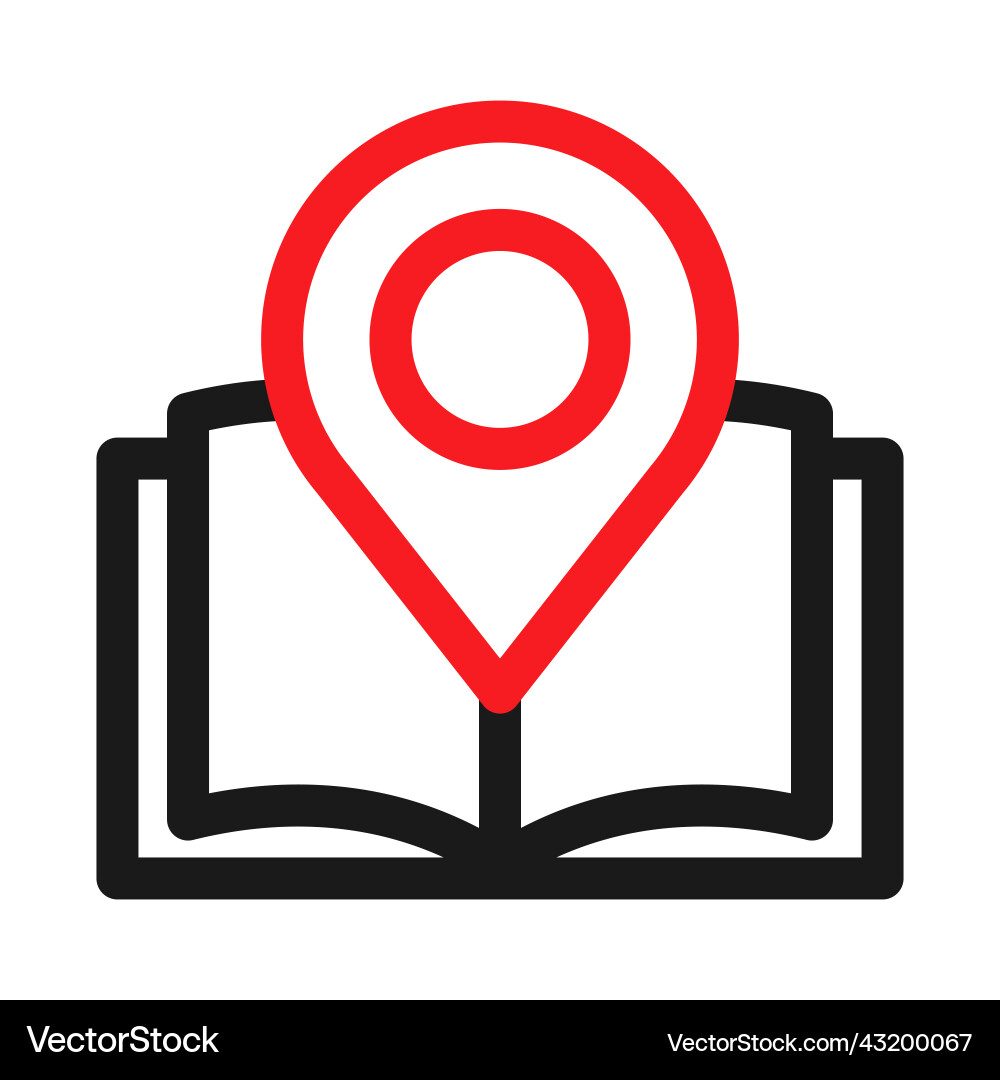 Map pin book logo template library location icon Vector Image