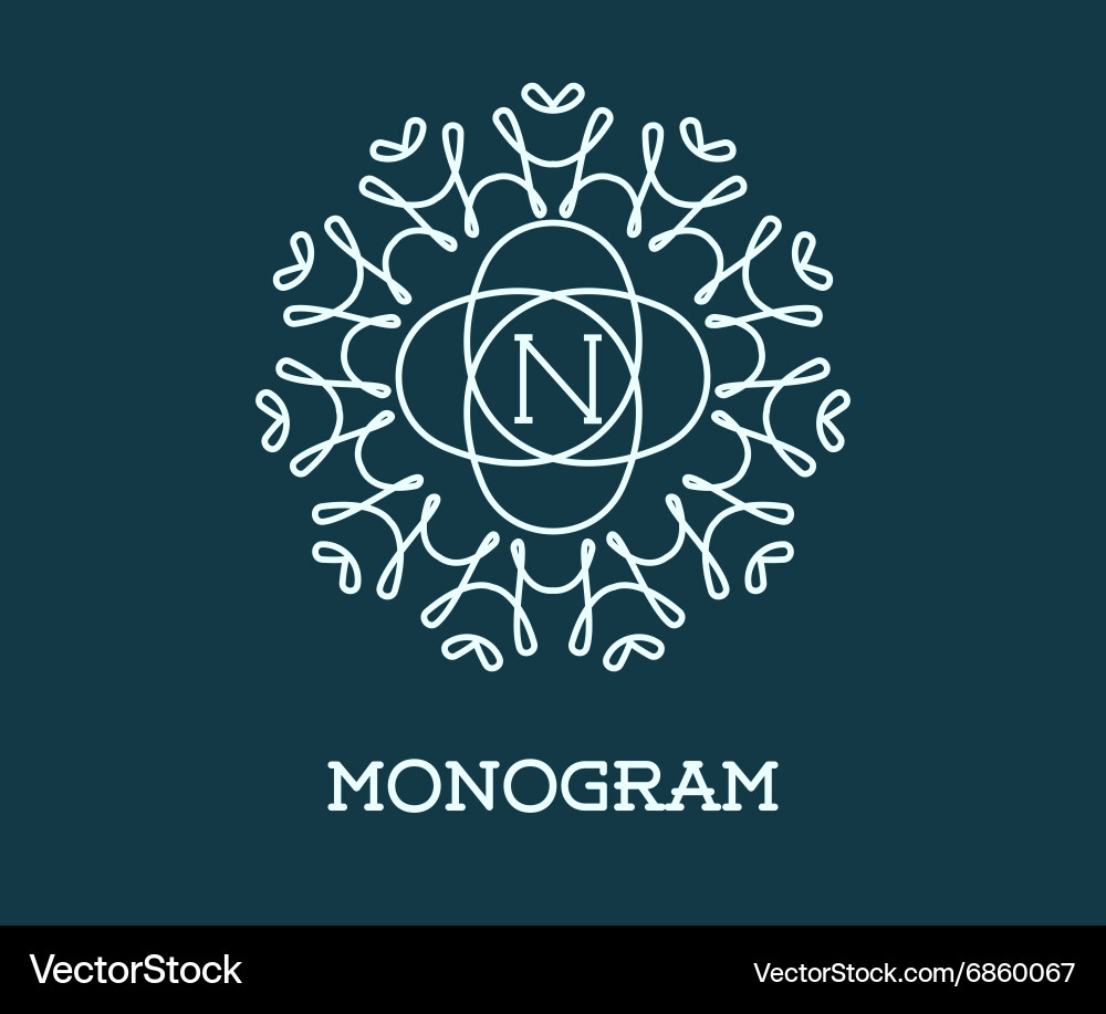 Monogram design template with letter premium Vector Image