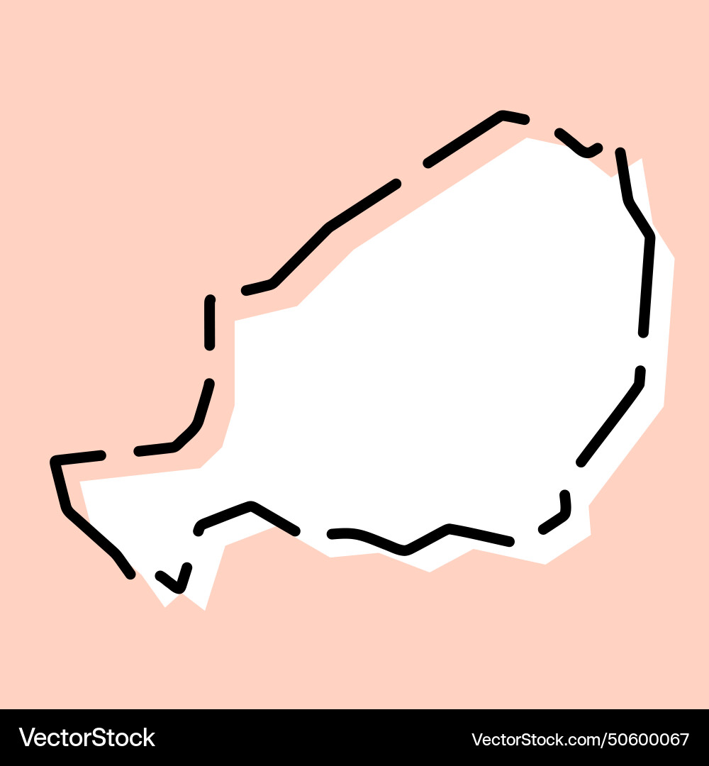 Niger simplified map Royalty Free Vector Image