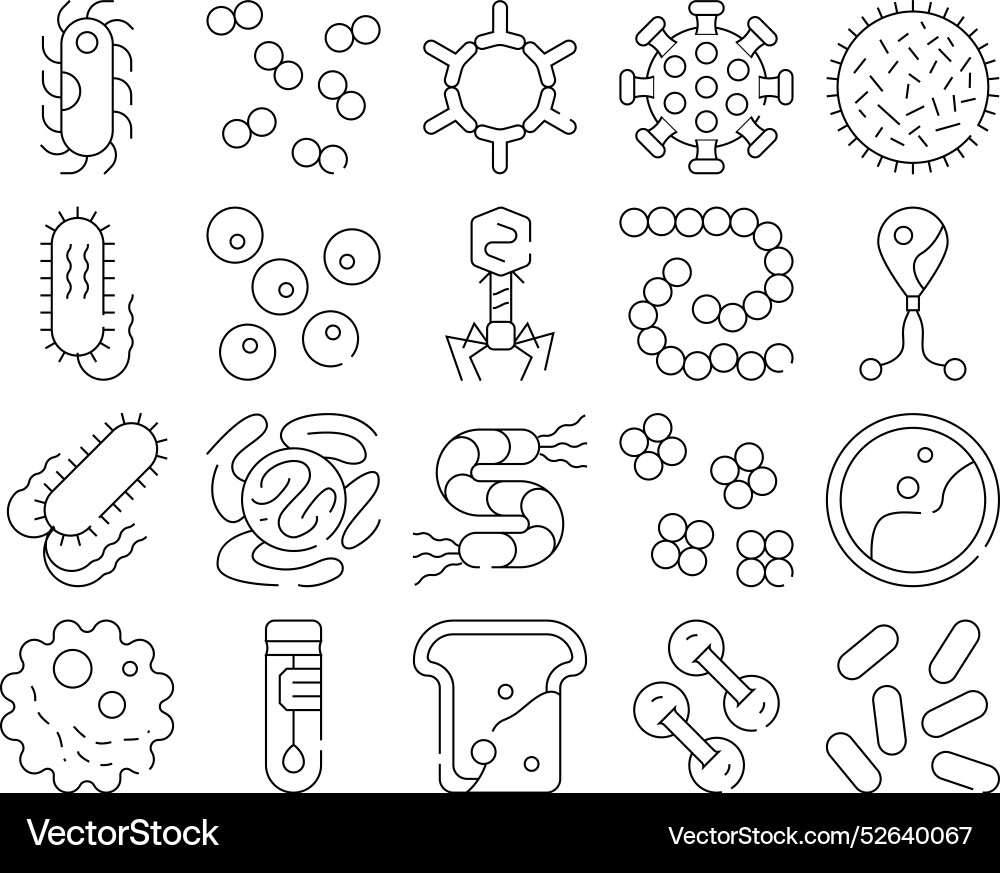 Pathogen virus disease collection icons set Vector Image