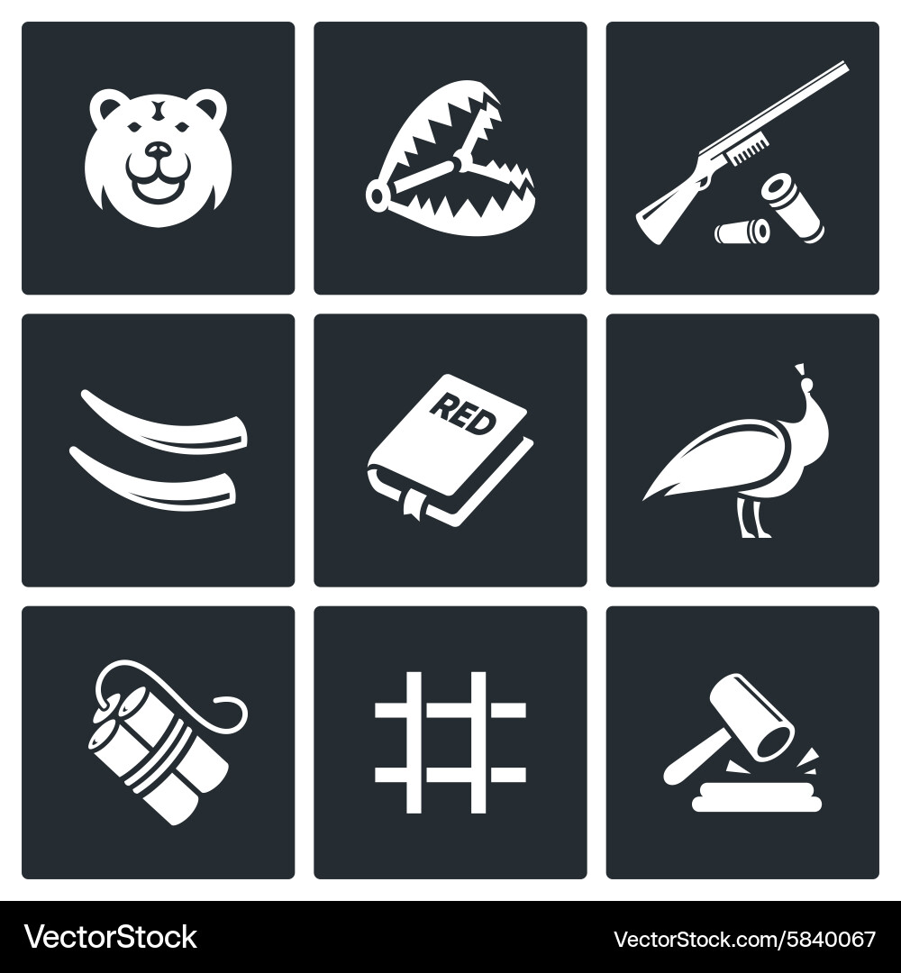 Poaching icons Royalty Free Vector Image - VectorStock