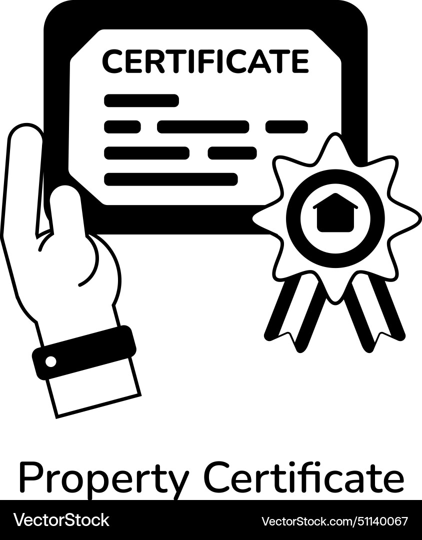 Property certificate Royalty Free Vector Image