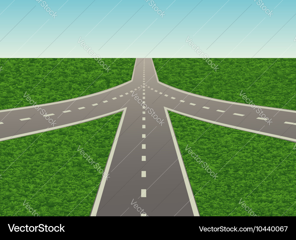 Road junction on the highway Royalty Free Vector Image