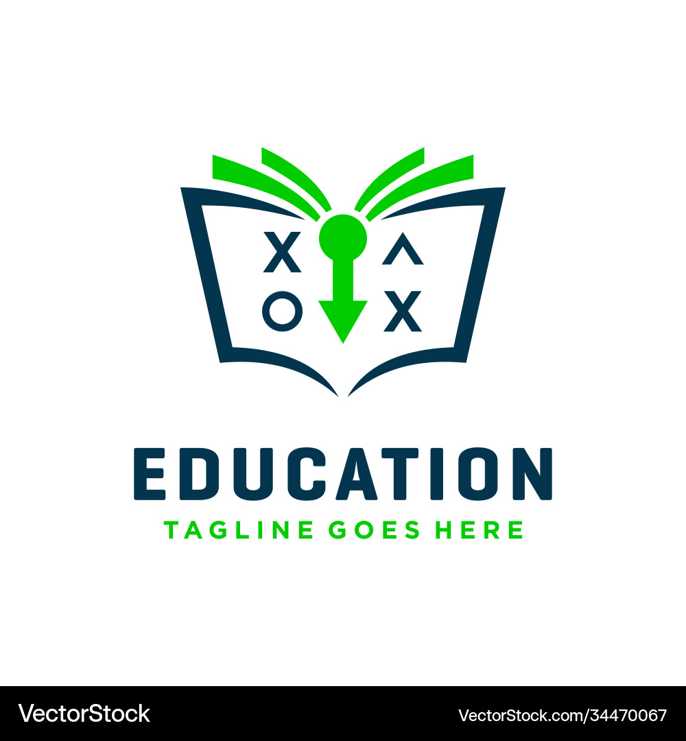 School education book logo design Royalty Free Vector Image