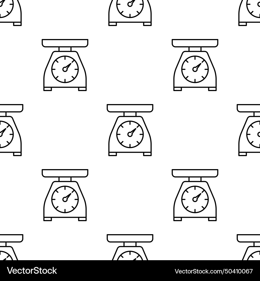 Seamless pattern kitchen scale background Vector Image