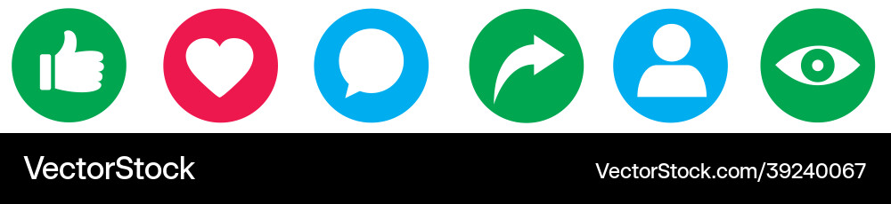 Social symbol for web thumbs up comment share Vector Image