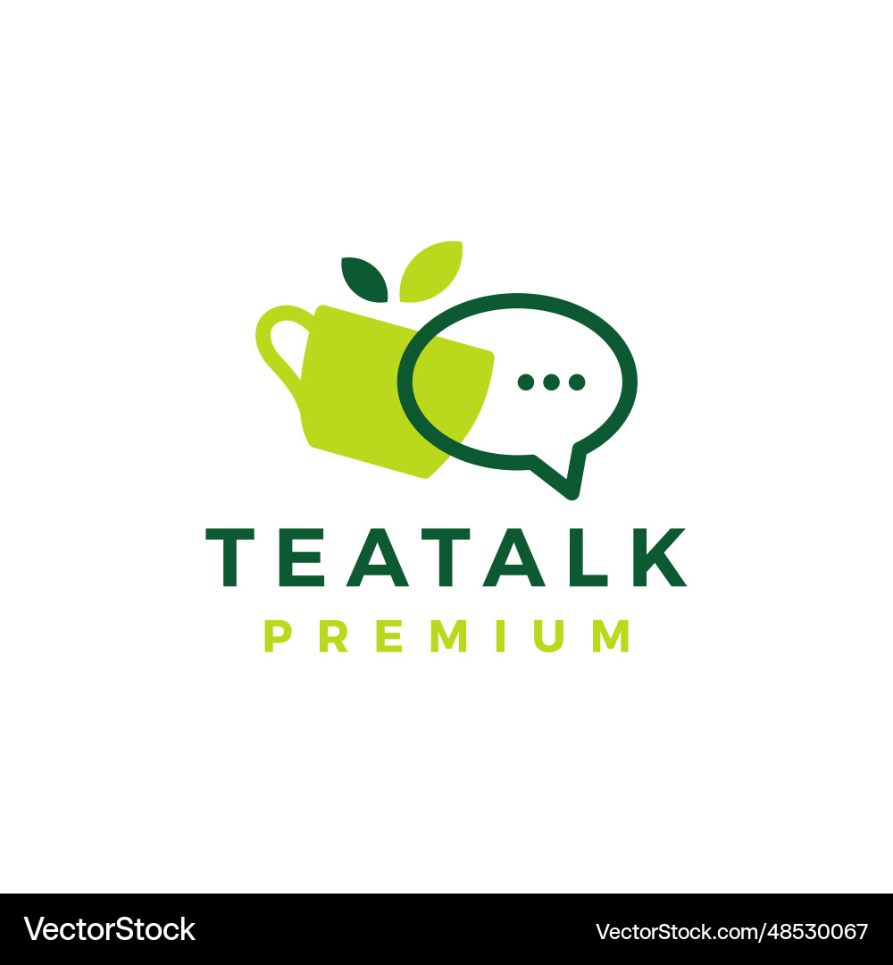 Talk tea chat bubble logo icon Royalty Free Vector Image