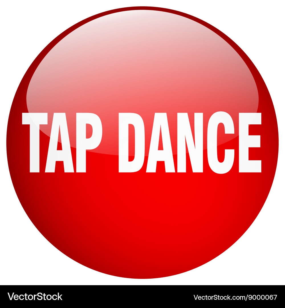 Tap dance red round gel isolated push button Vector Image