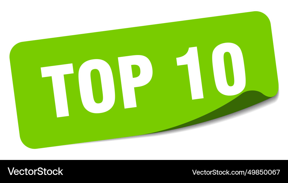 Top 10 sticker label Royalty Free Vector Image