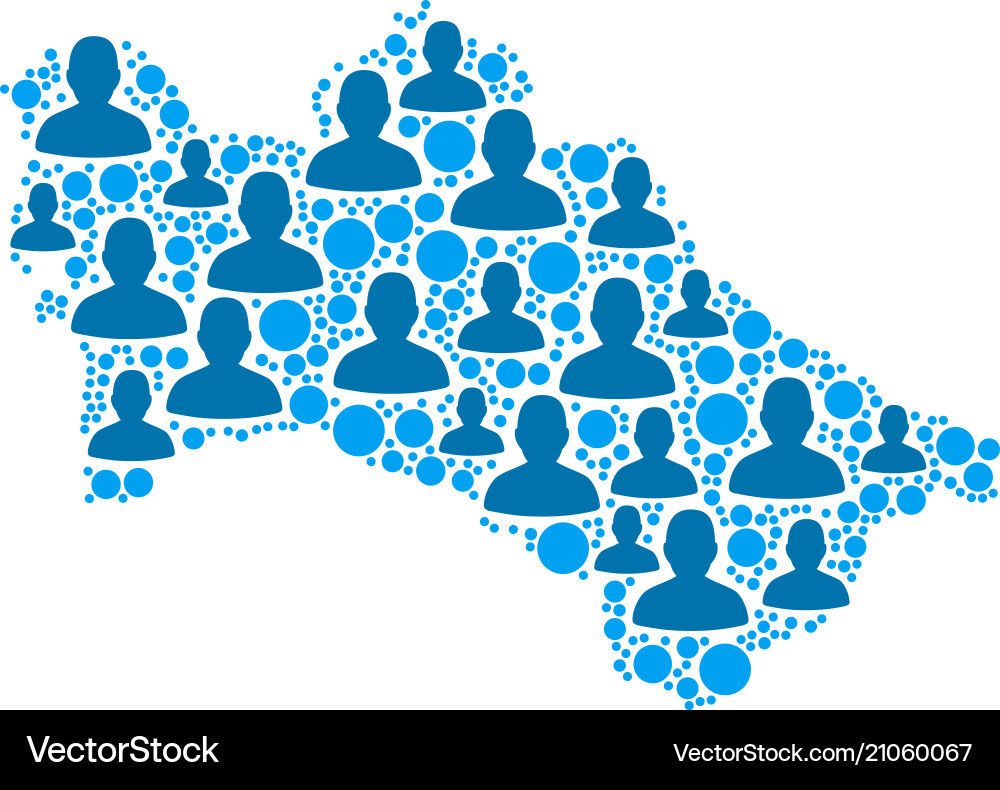 Turkmenistan map population people Royalty Free Vector Image