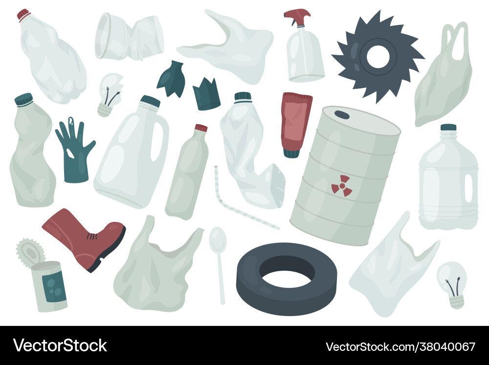 Waste trash rubbish environment ecology pollution Vector Image
