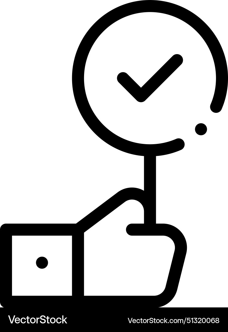 Agree icon thin linear style design isolated Vector Image