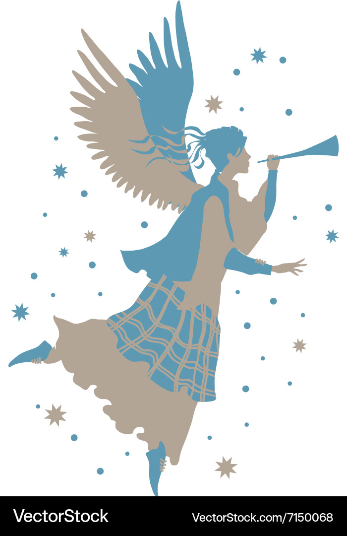 Beautiful angel silhouette Royalty Free Vector Image