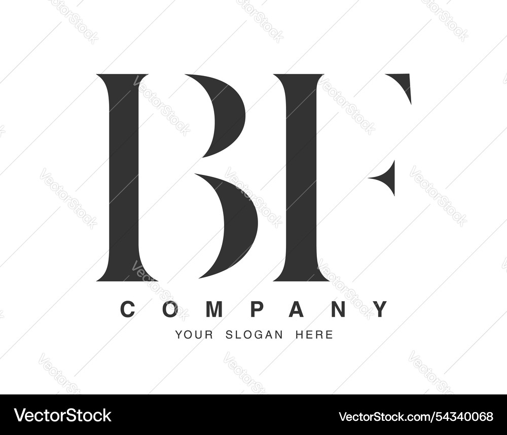 Bf logo design initial letter b and f serif font Vector Image