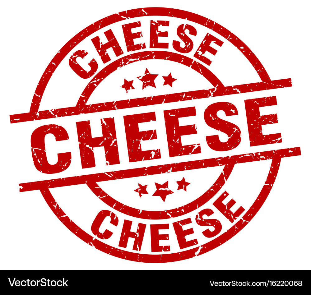 Cheese round red grunge stamp Royalty Free Vector Image
