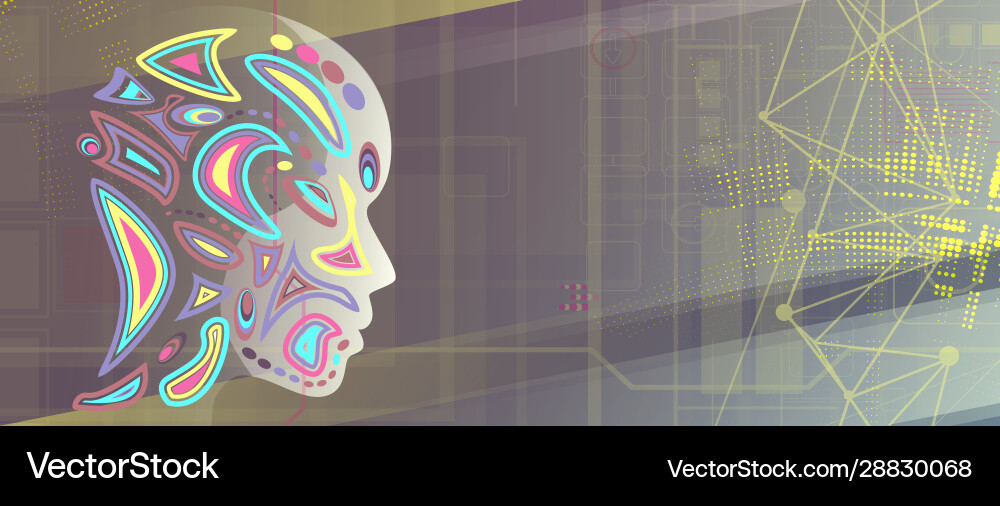 Conceptual technology artificial intelligence Vector Image