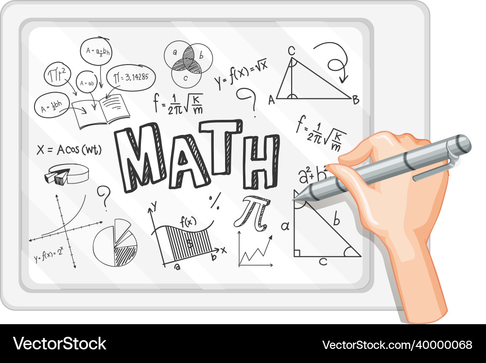 Doodle math formula with mathematics font Vector Image