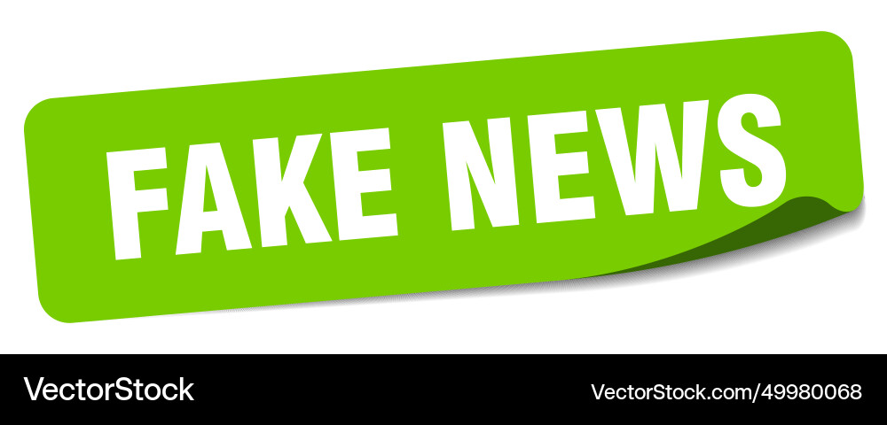 Fake news sticker label Royalty Free Vector Image