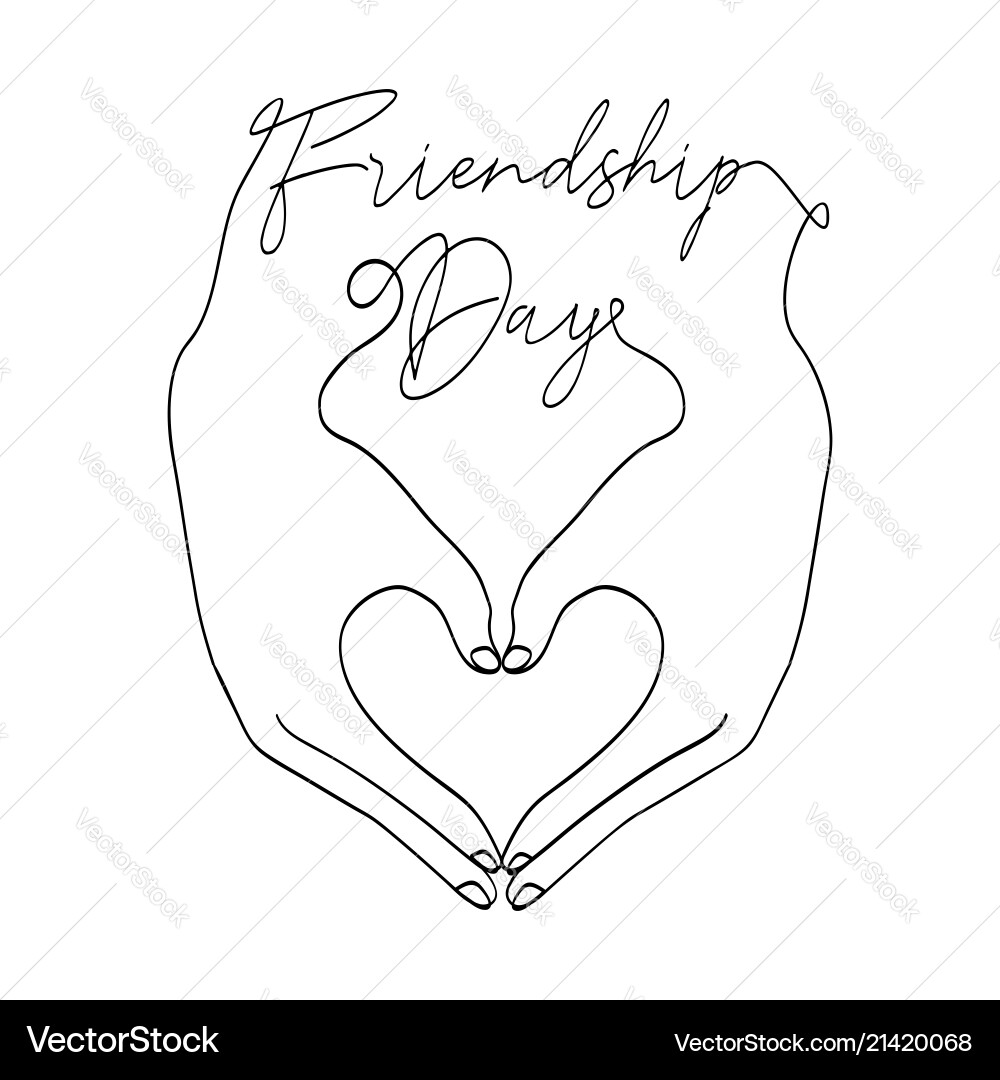 Friendship Heart Hands Card Royalty Free Vector Image