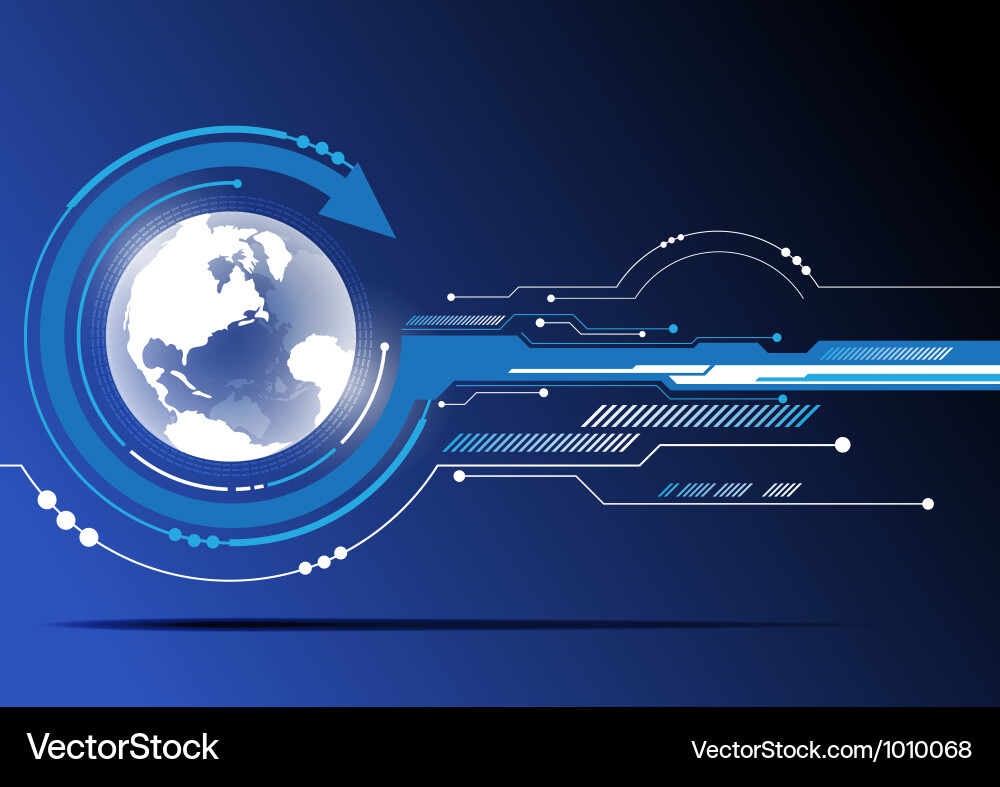 Globe and technology background design Royalty Free Vector