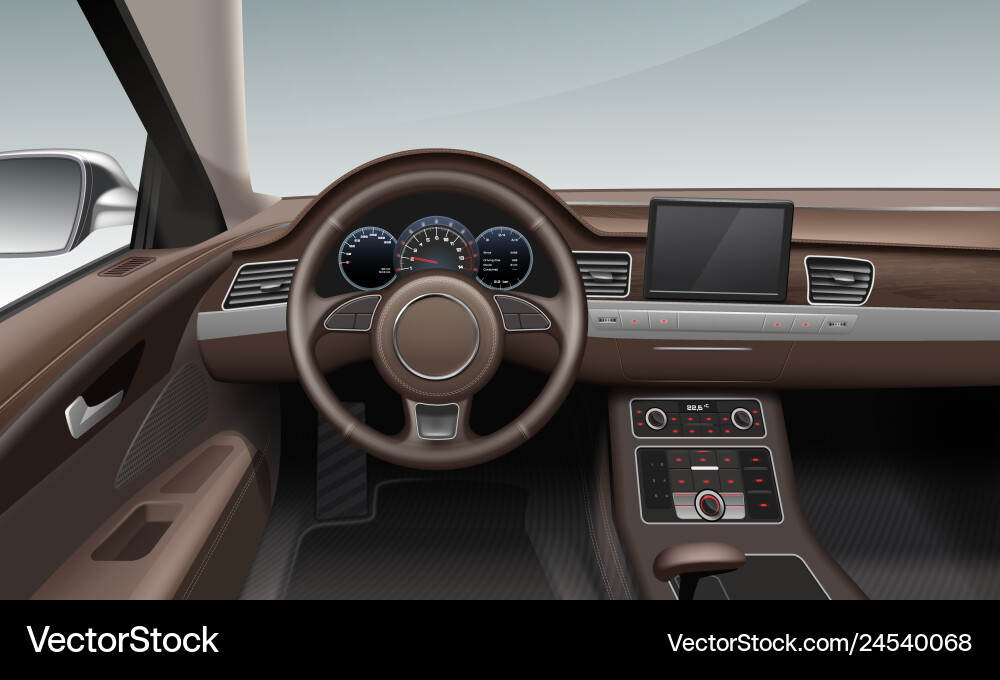 Interior inside car Royalty Free Vector Image - VectorStock