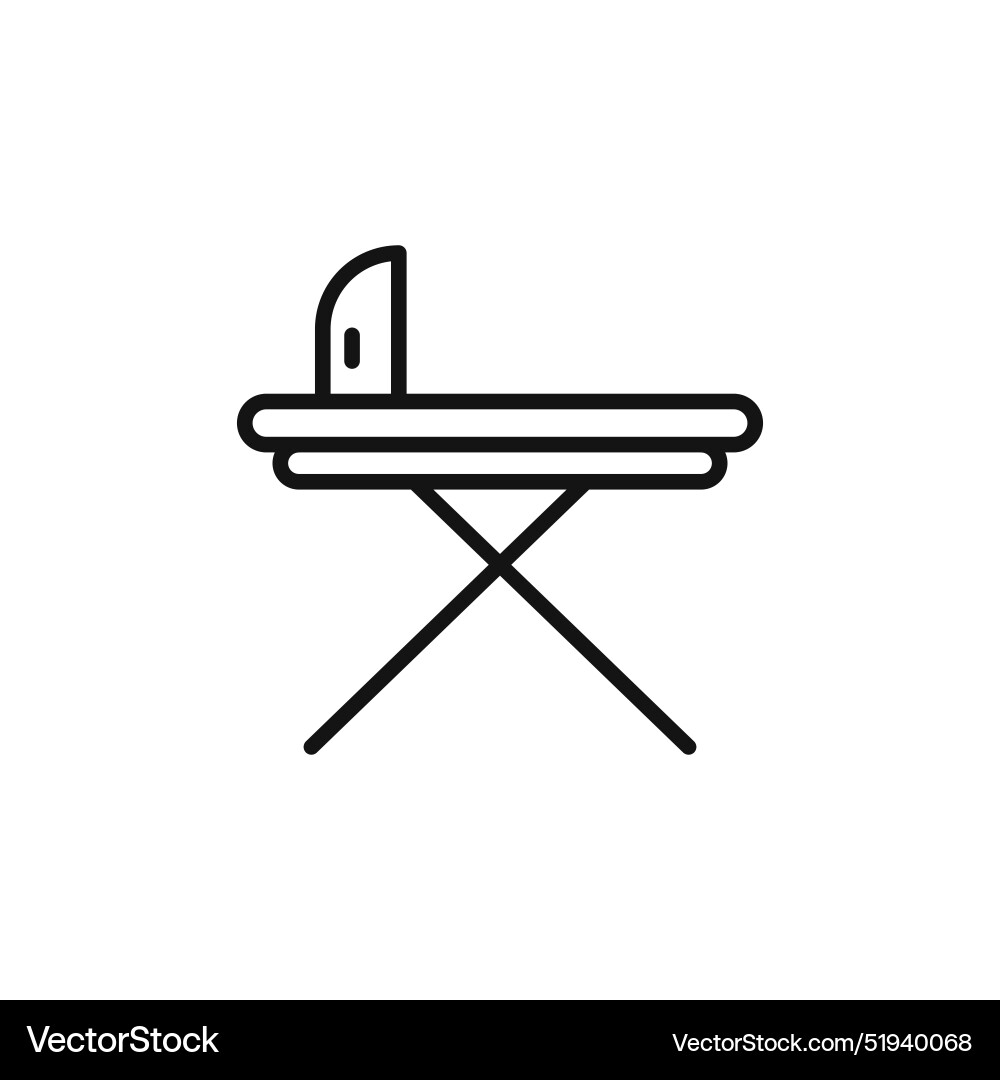 Ironing table icon logo sign outline Royalty Free Vector