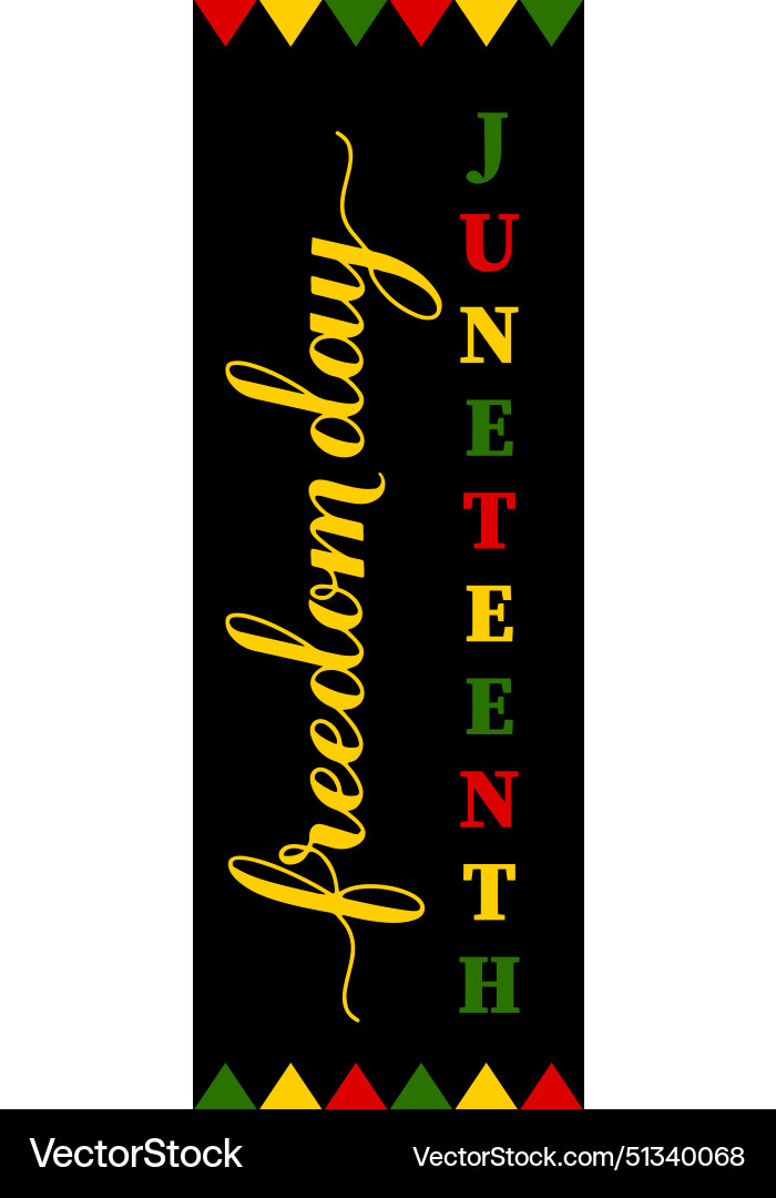 Juneteenth vertical sign african american holiday Vector Image