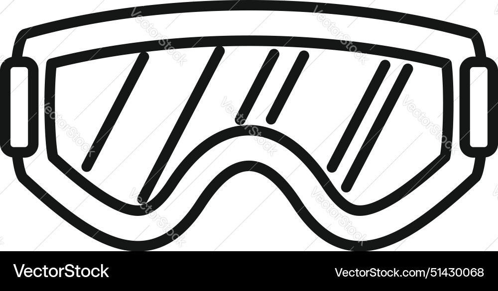 Minimalist black and white ski goggles line icon Vector Image
