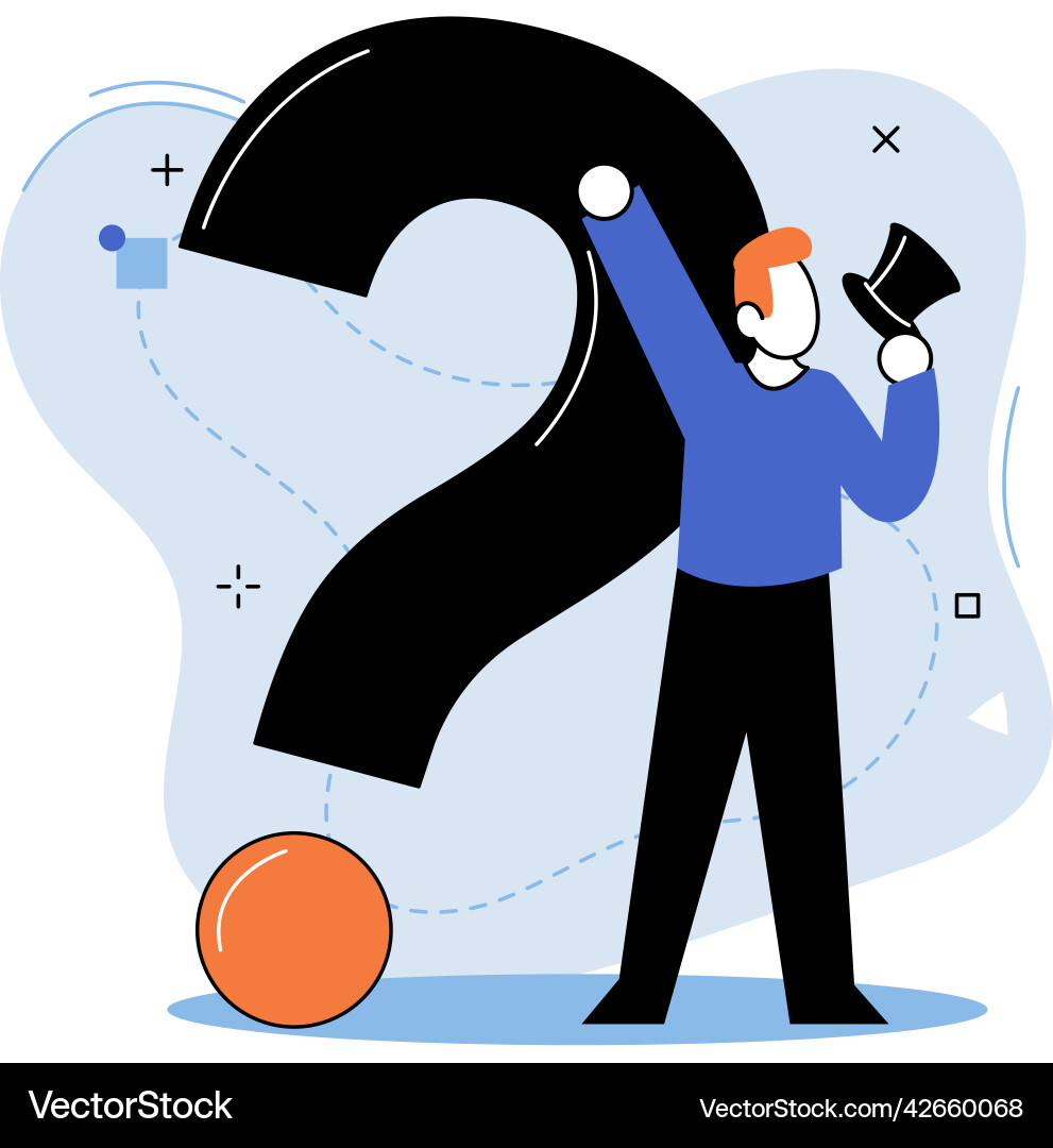 Question mark obtaining information of interest Vector Image