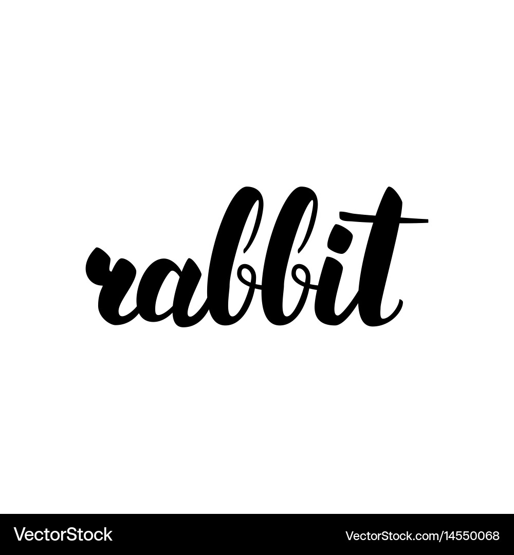 Rabbit handwritten calligraphy Royalty Free Vector Image