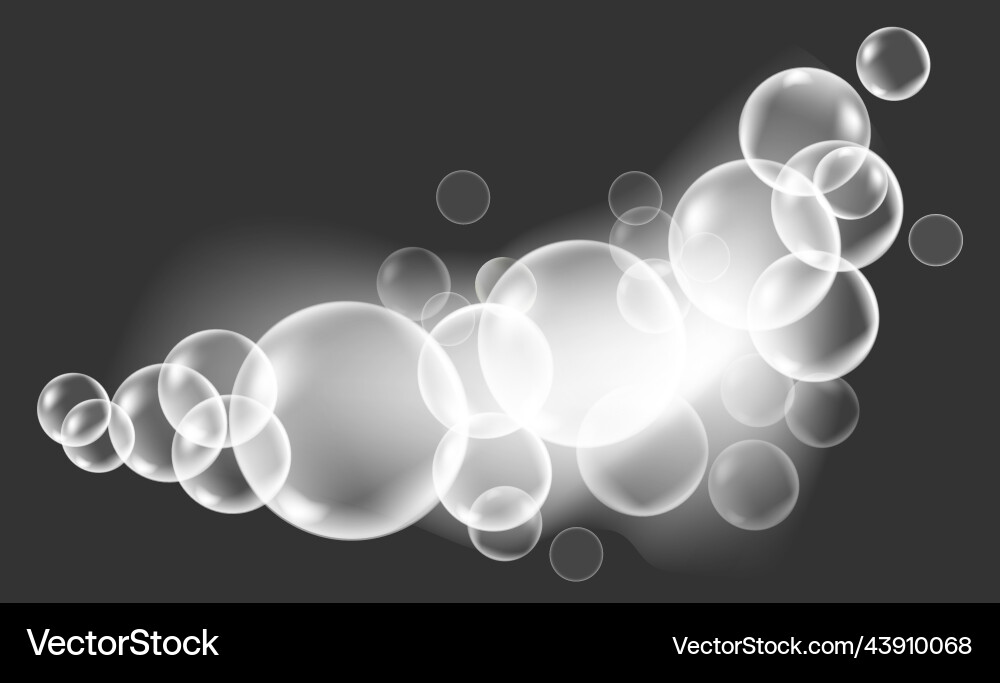 Realistic soap bubbles washing foam cleaning Vector Image