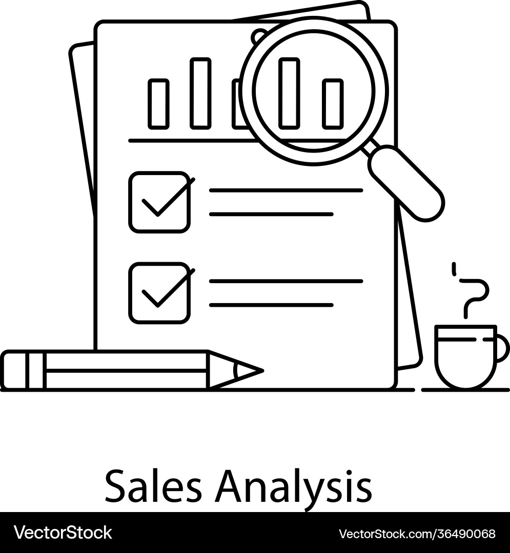 Vertriebsanalyse Lizenzfreies Vektorbild - VectorStock