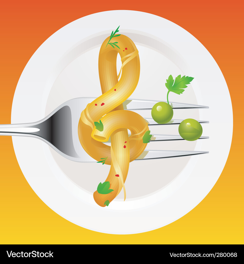 Spaghetti Treble Clef Royalty Free Vector Image