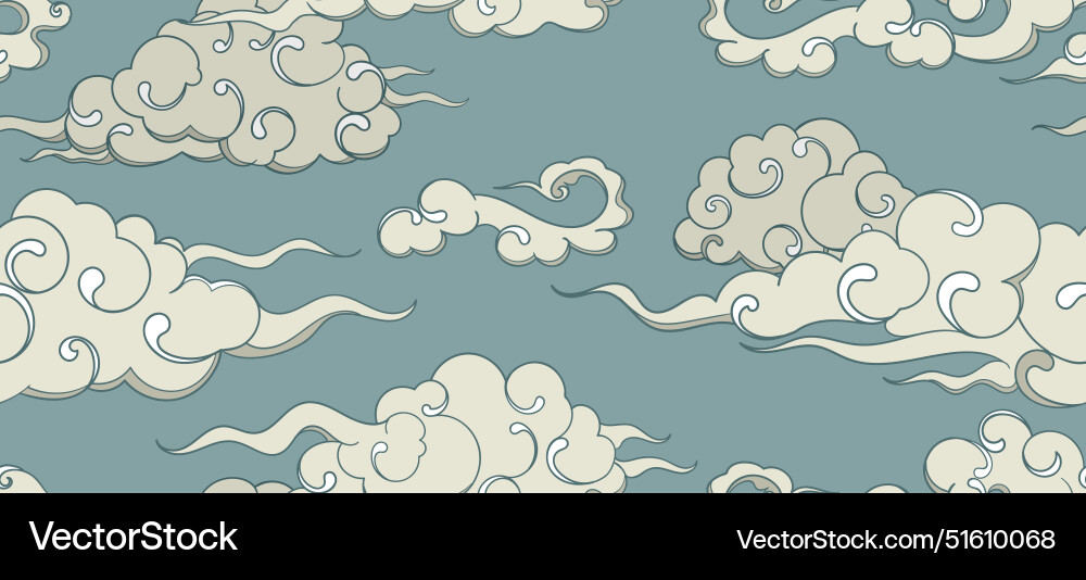 Traditional asian clouds seamless pattern Vector Image