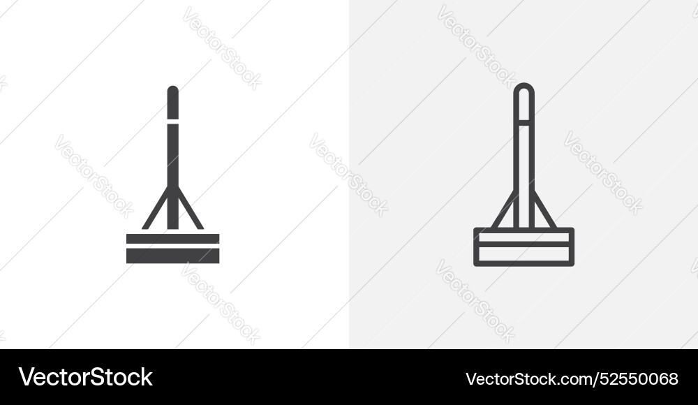 Window squeegee thin line icon set Royalty Free Vector Image