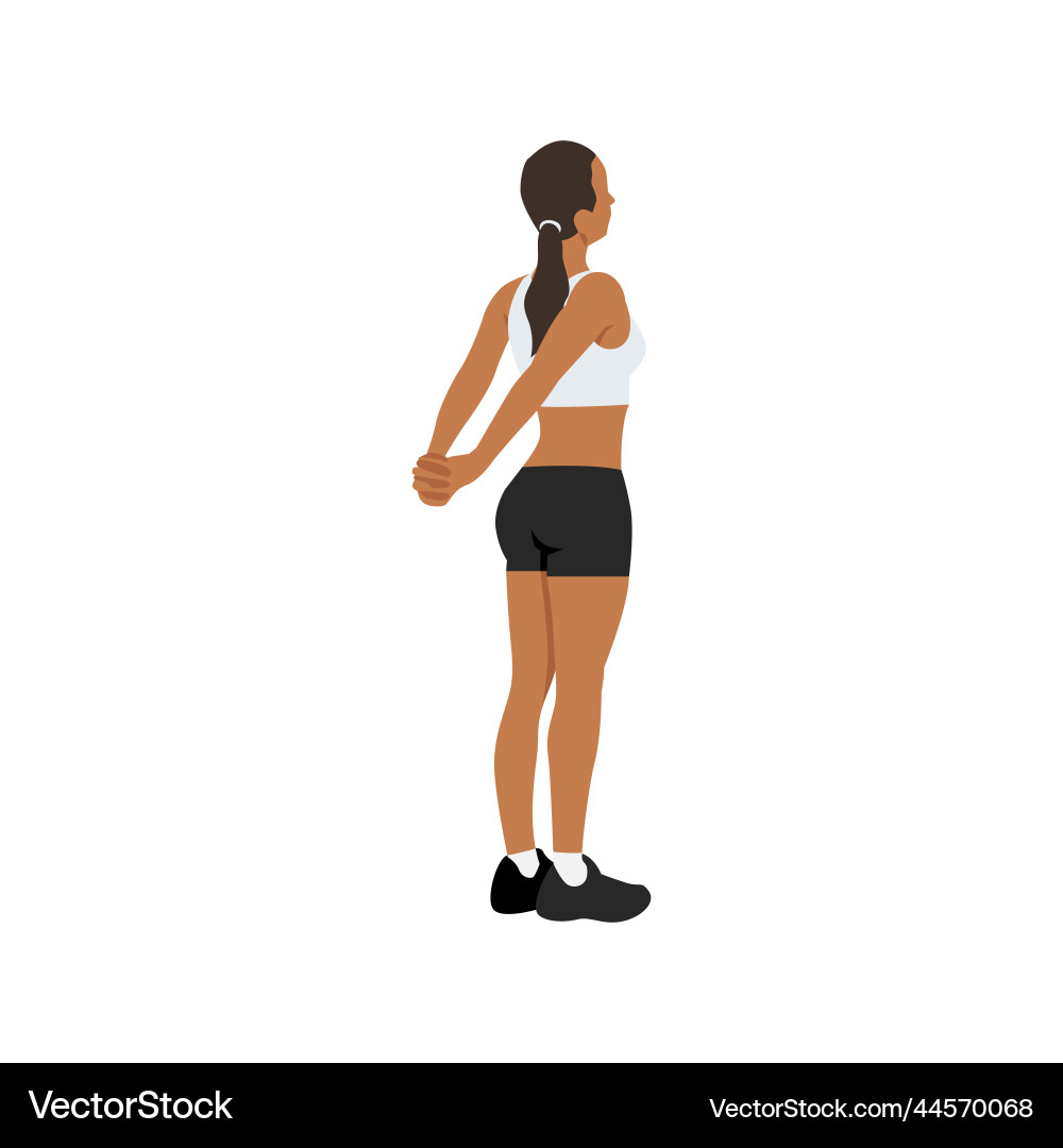 Woman doing reverse shoulder stretch exercise Vector Image