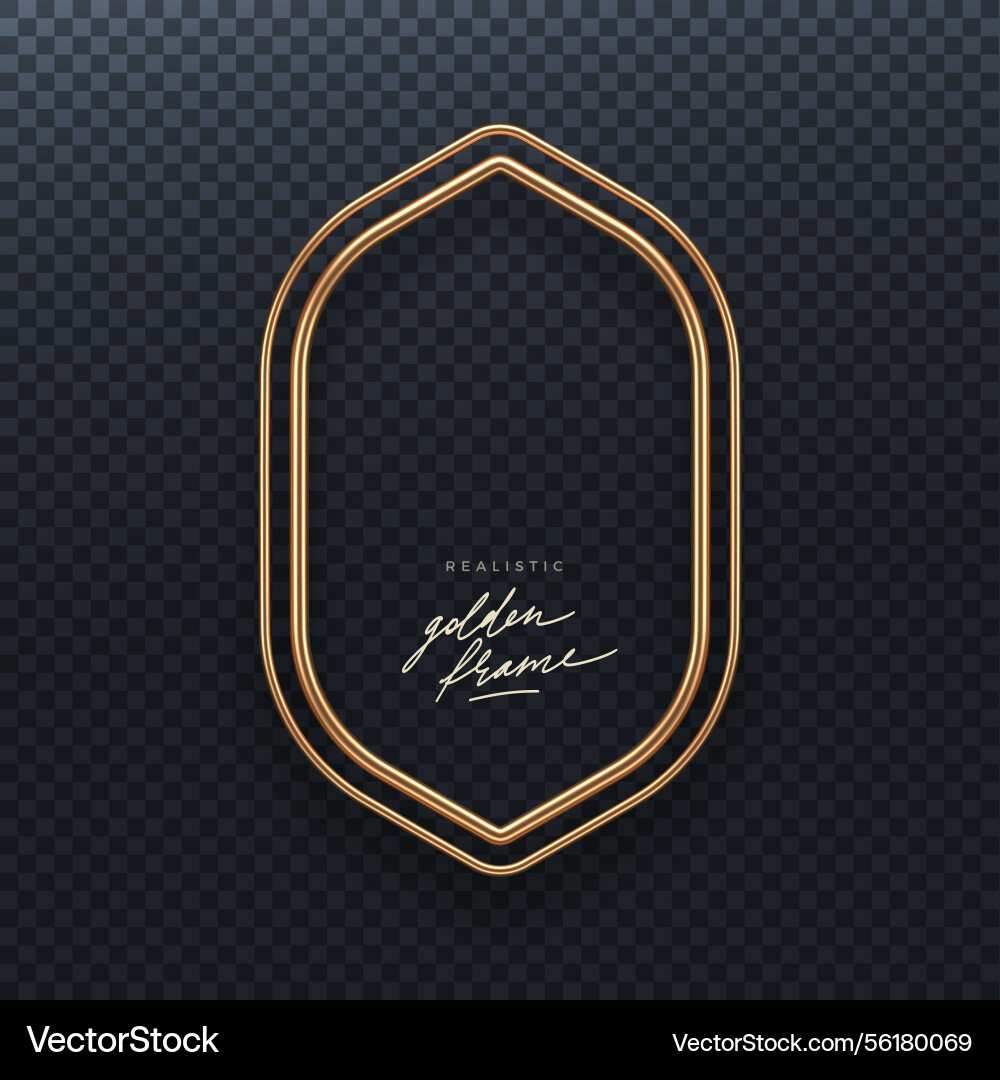 3d gold metal frame Royalty Free Vector Image - VectorStock