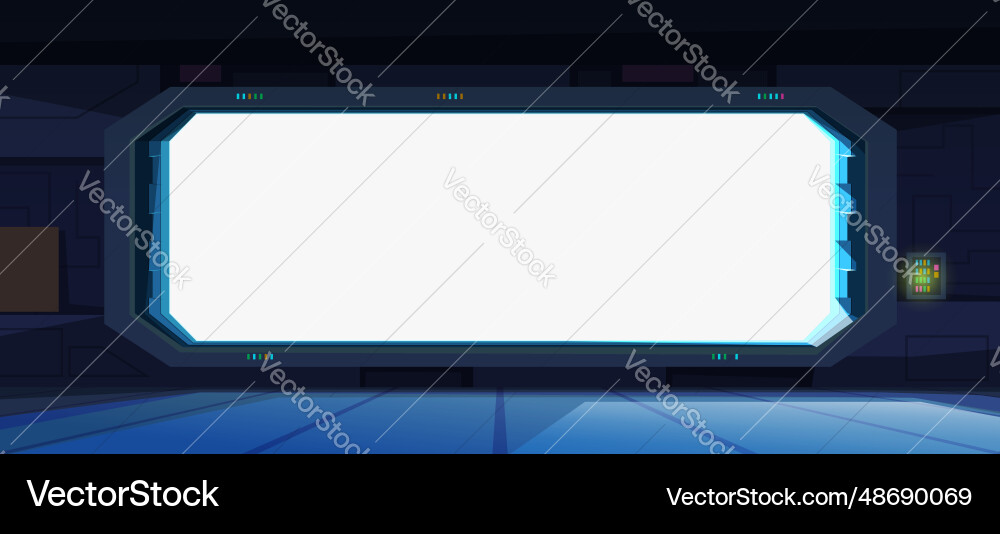 A futuristic window with front inside view Vector Image