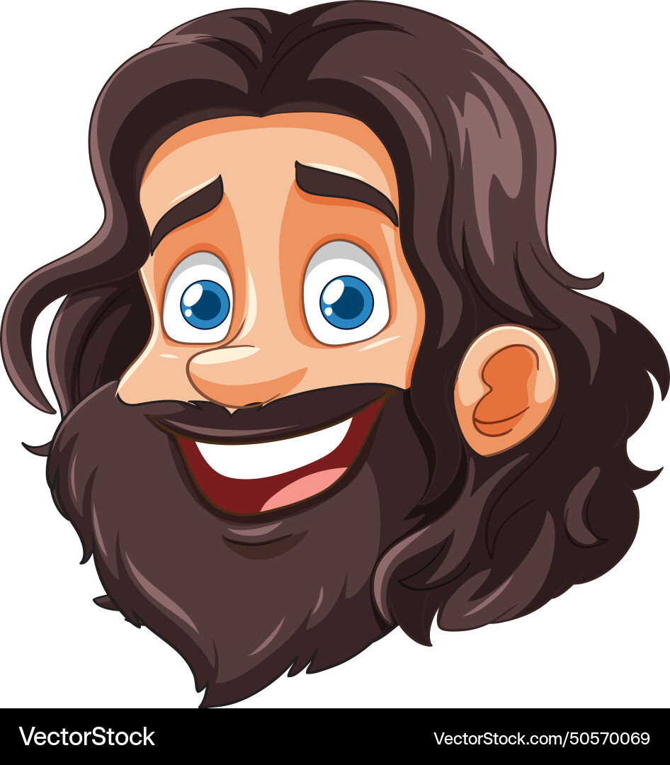 A smiling bearded man Royalty Free Vector Image