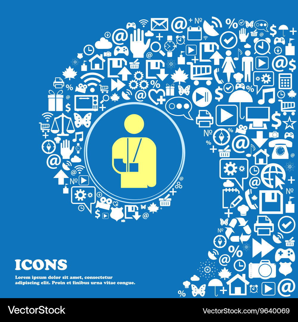 Broken arm disability sign symbol nice set Vector Image