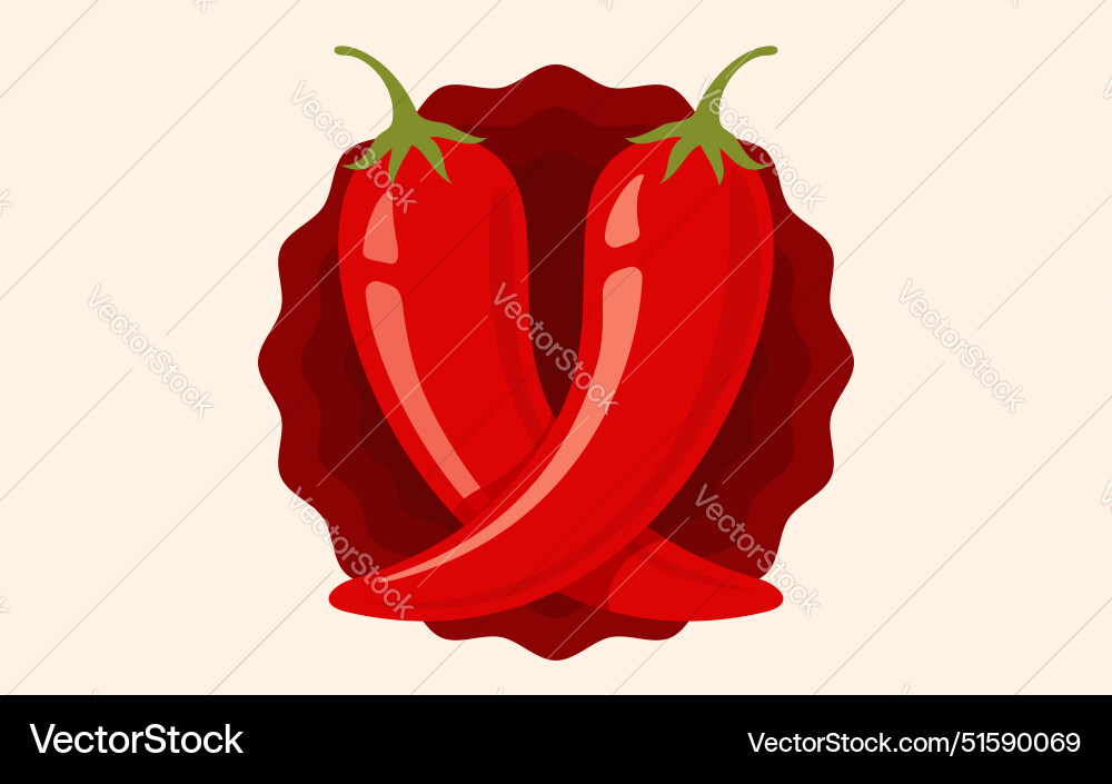 Chilli pepper emblem jalapeno Royalty Free Vector Image