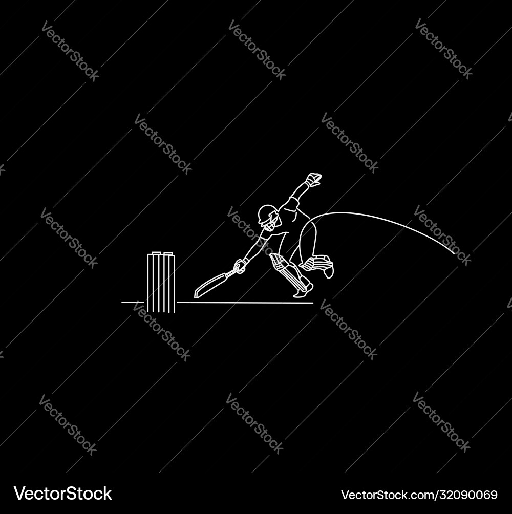 Concept batsman run out - cricket championship Vector Image